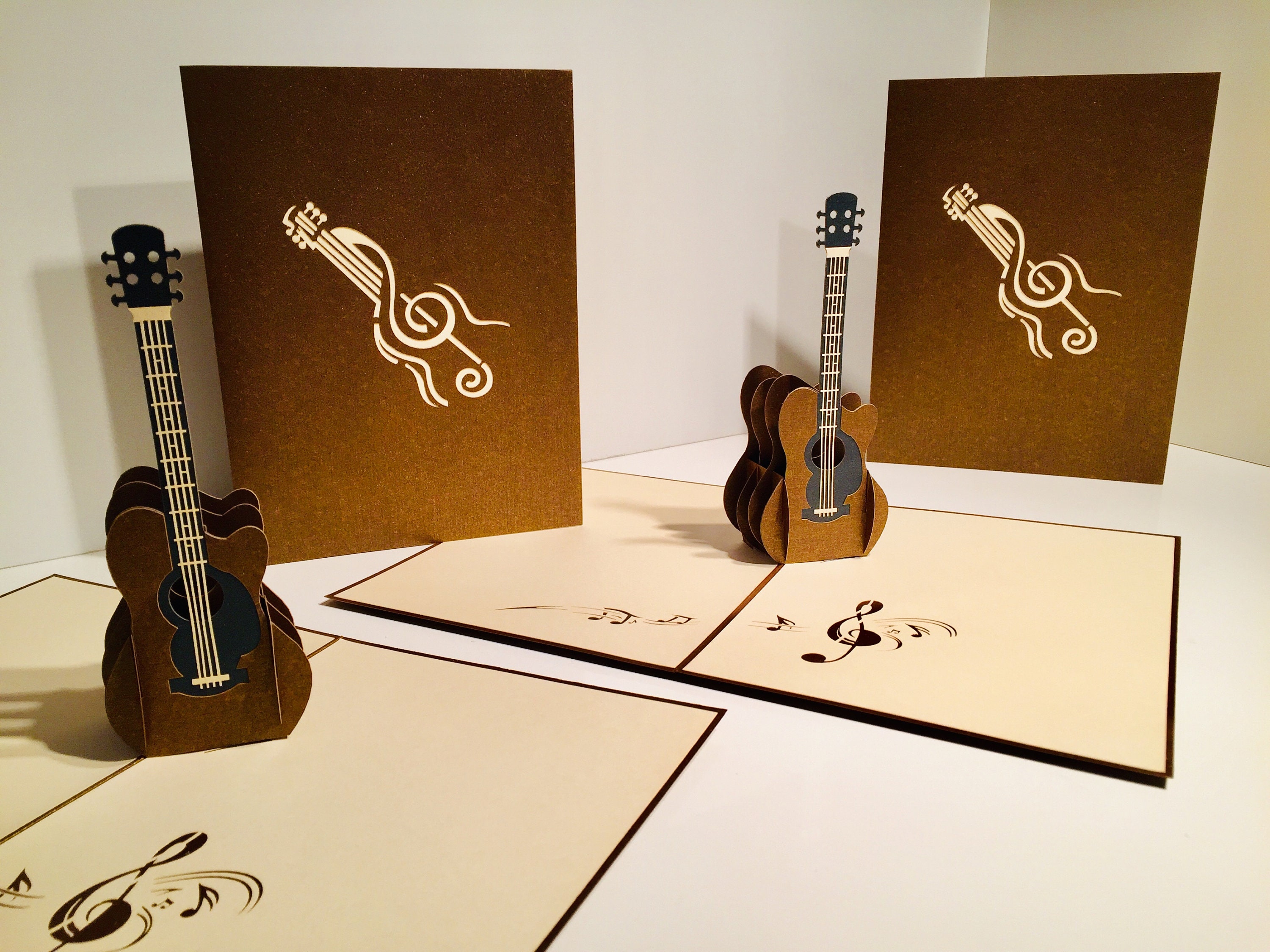 Large Guitar Card Created by Origami Pop 3D Paper Pop up Cards ...