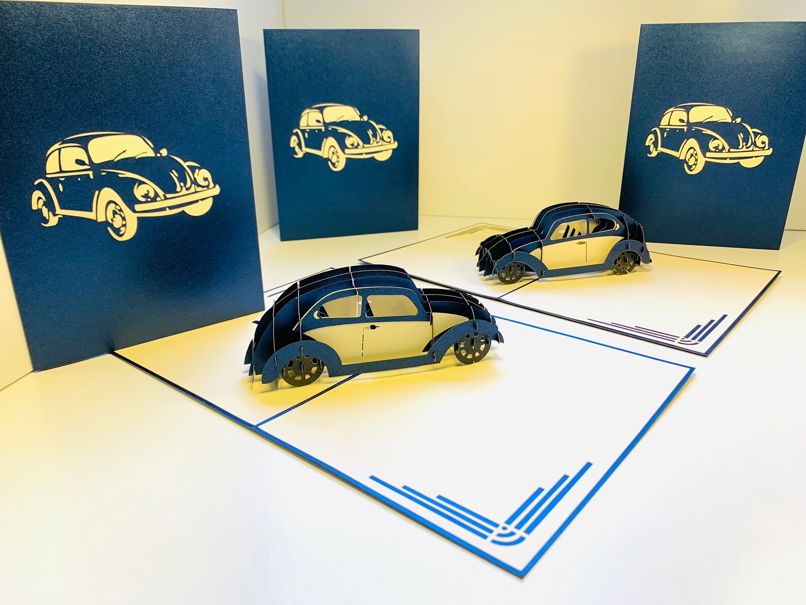 Blue Navy Vintage Car VW Perfect for Happy Father's Day 3D Pop up ...