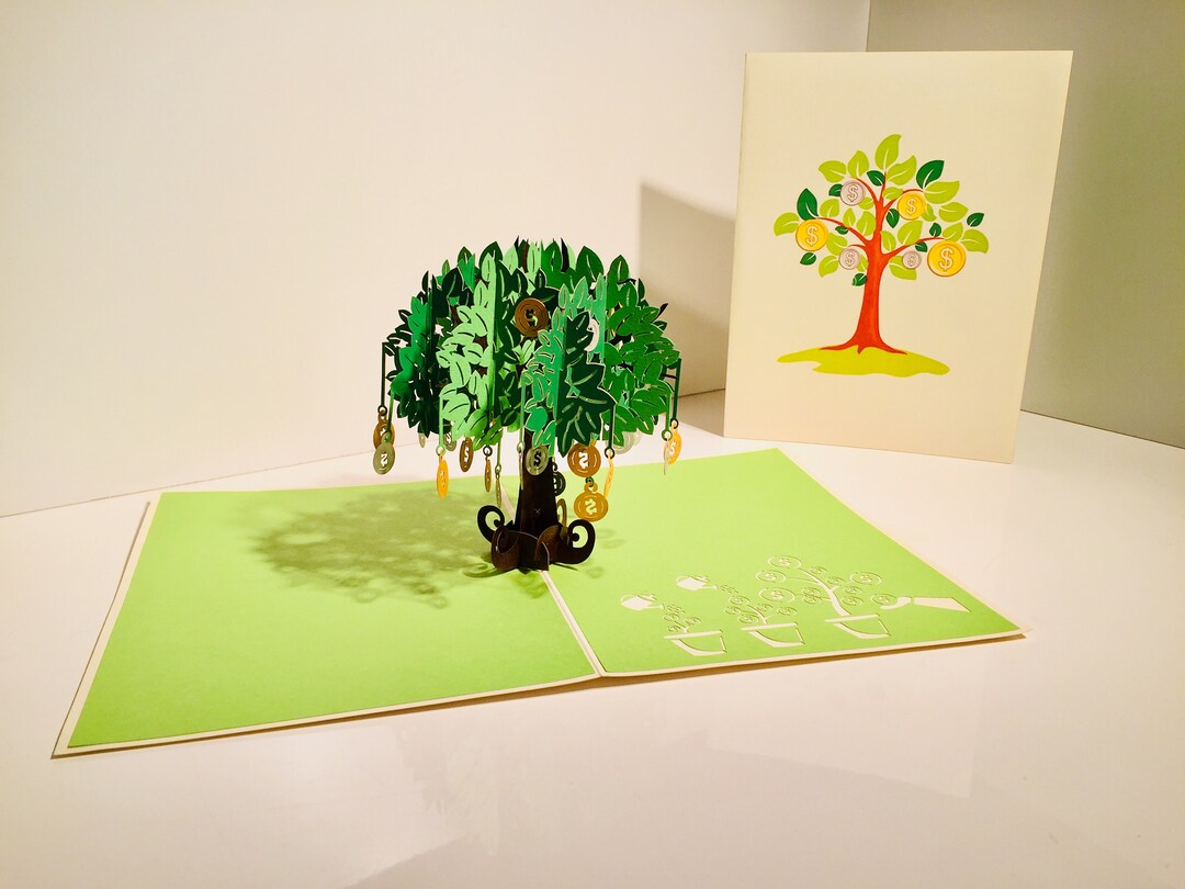 Green Money Tree Good Luck Card - Created by Origami Pop Cards ...