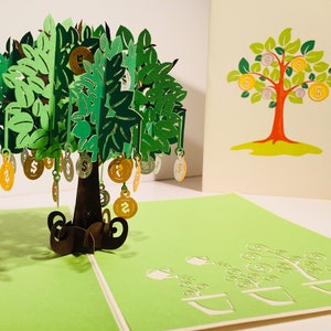 Green Money Tree Good Luck Card - Created by Origami Pop Cards ...
