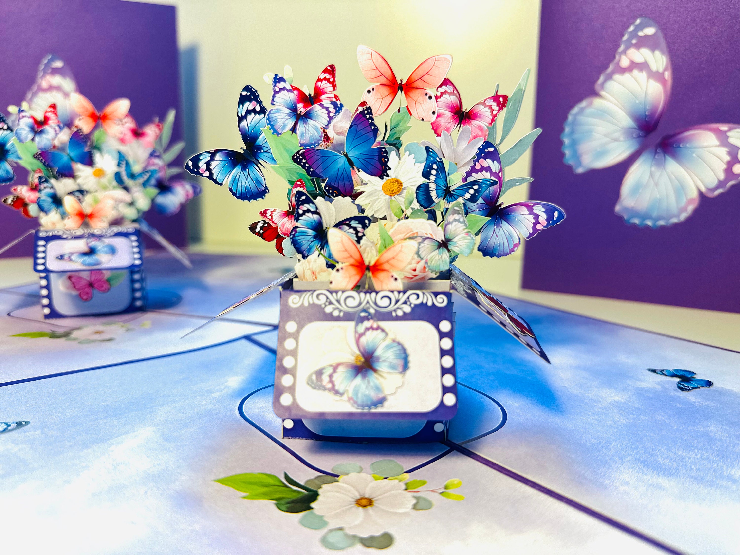 Gorgeous Magic Flying Butterfly Gift Box 3D Pop up Greeting Card Happy ...