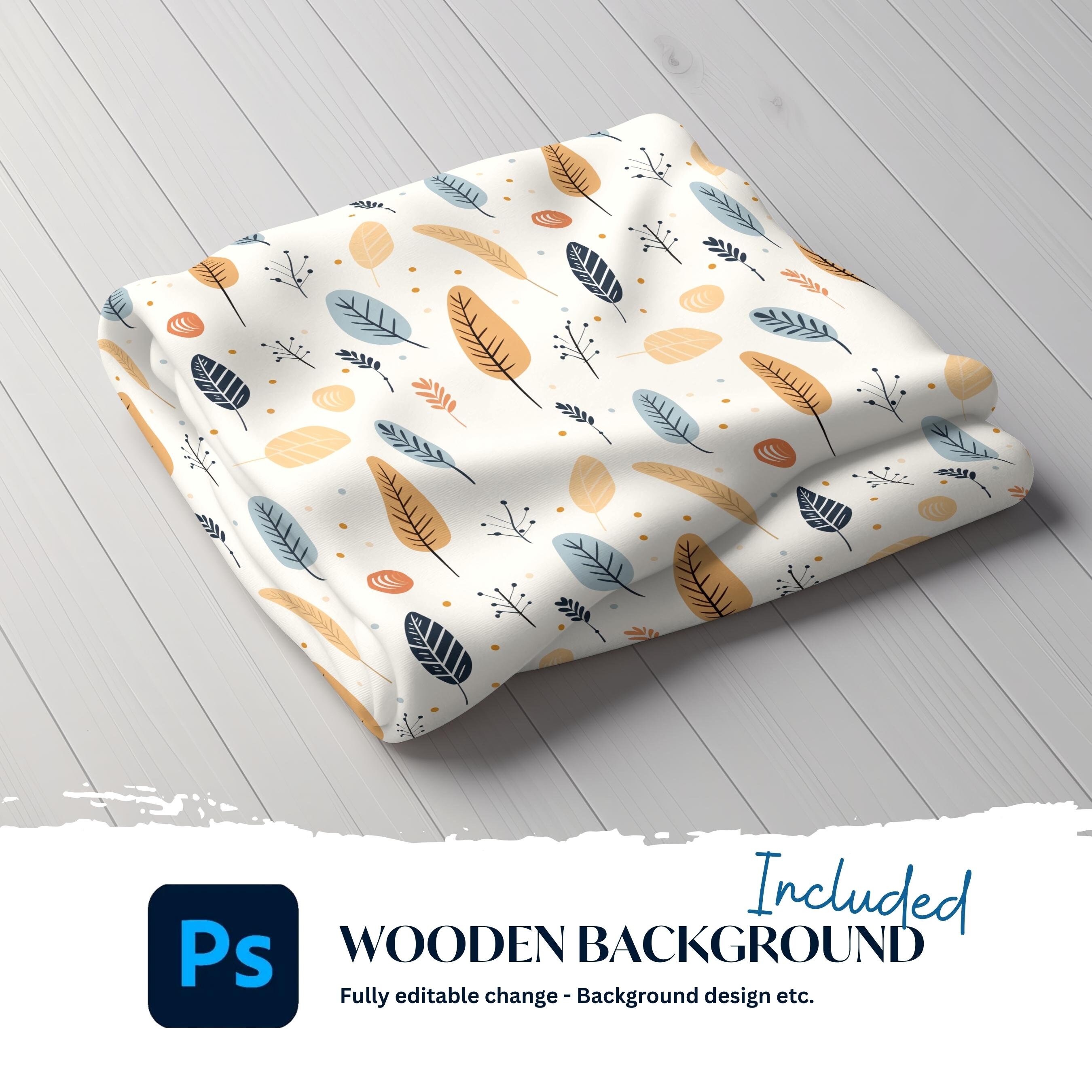 Fleece Fold Blanket Mockup, White Blanket Folded Mock Up, Nursery ...