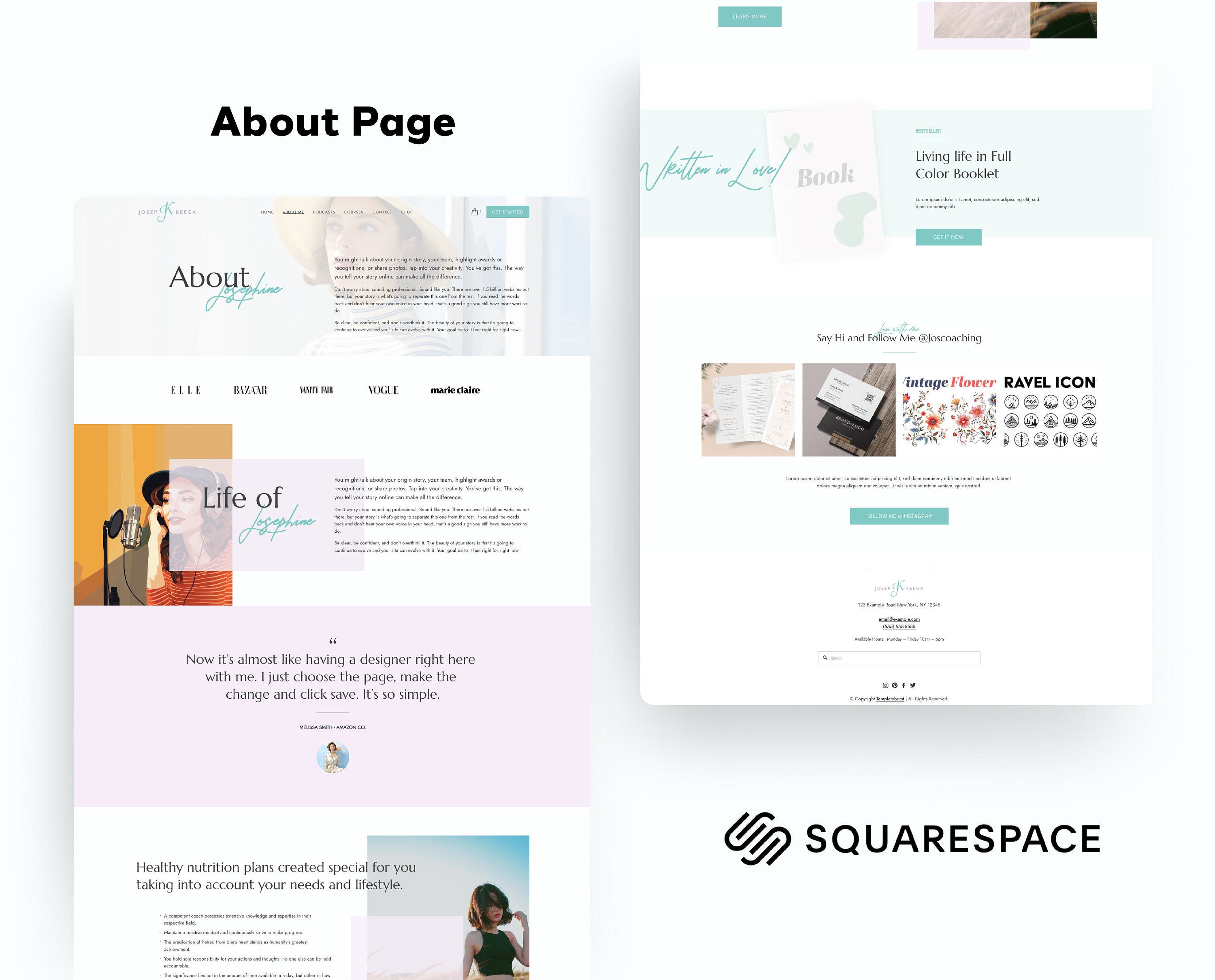 Squarespace Website Template, Influencer, Coach, Podcast, Blogger ...