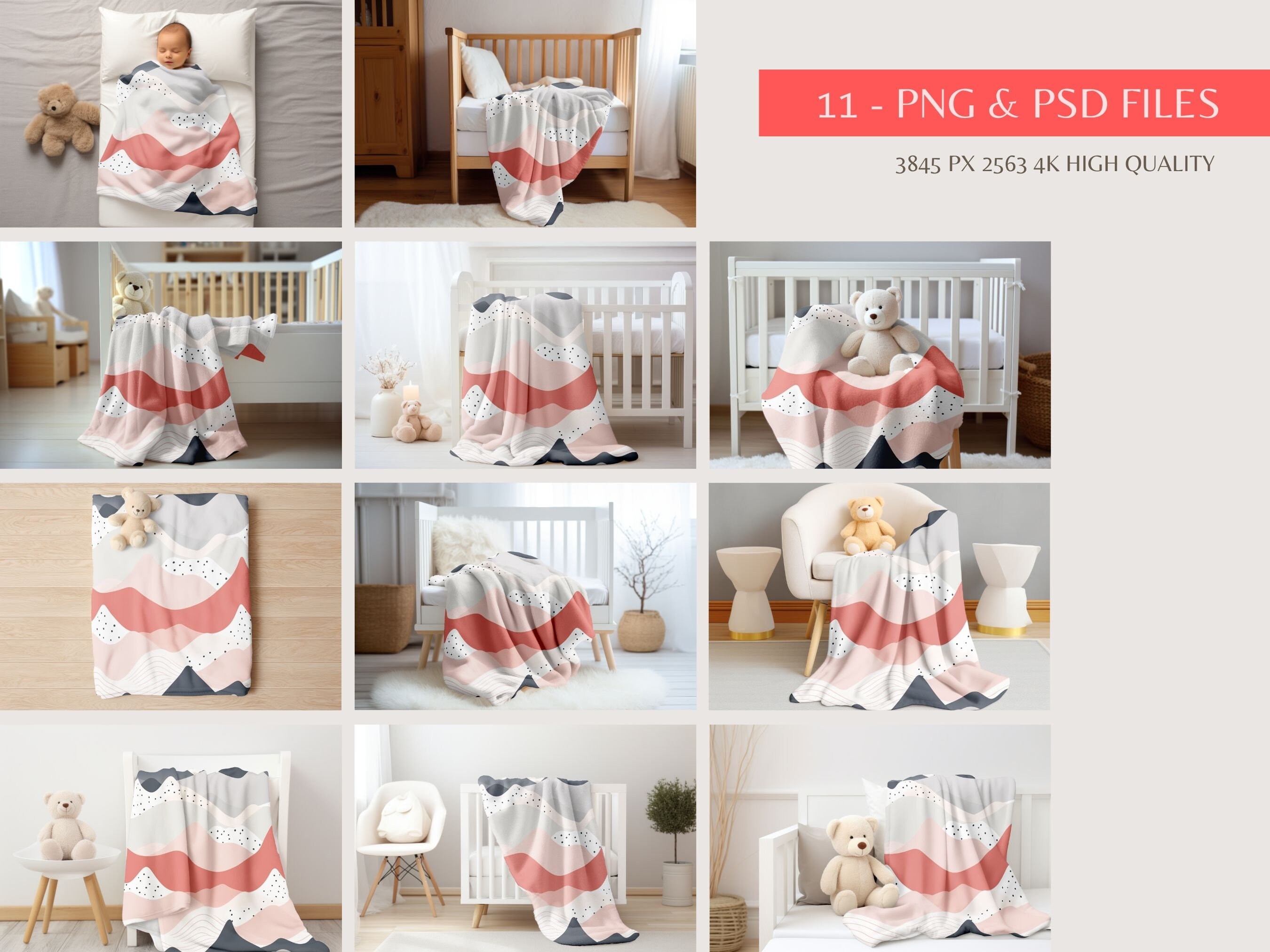 Baby Blanket Mock up Bundle, Psd Png Mockups White Fleece Blanket 11 ...