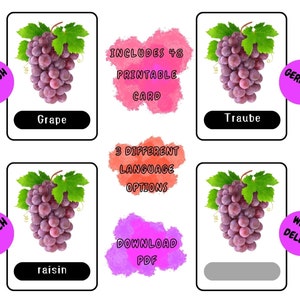 Includes 48 Printable Cards, Fruits Flashcards for Fun Education ...