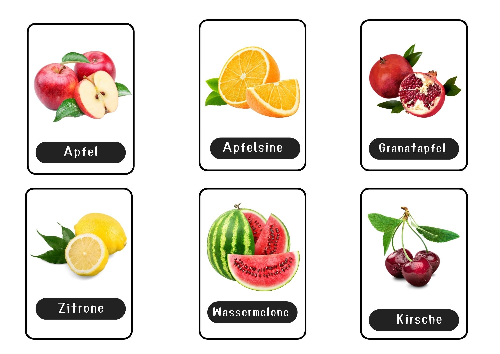 Includes 48 Printable Cards, Fruits Flashcards for Fun Education ...