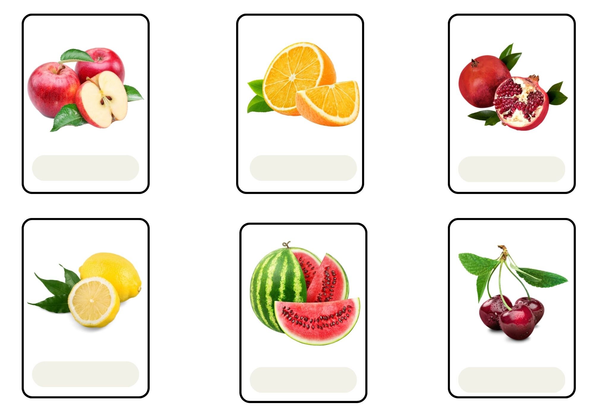 Includes 48 Printable Cards, Fruits Flashcards for Fun Education ...