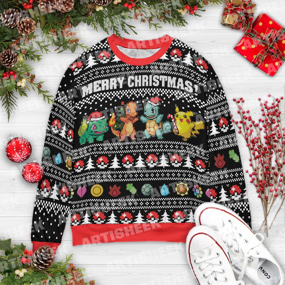 Bulbasaur Squirtle Charmander Ugly Sweatshirt Pocket Monsters - Etsy