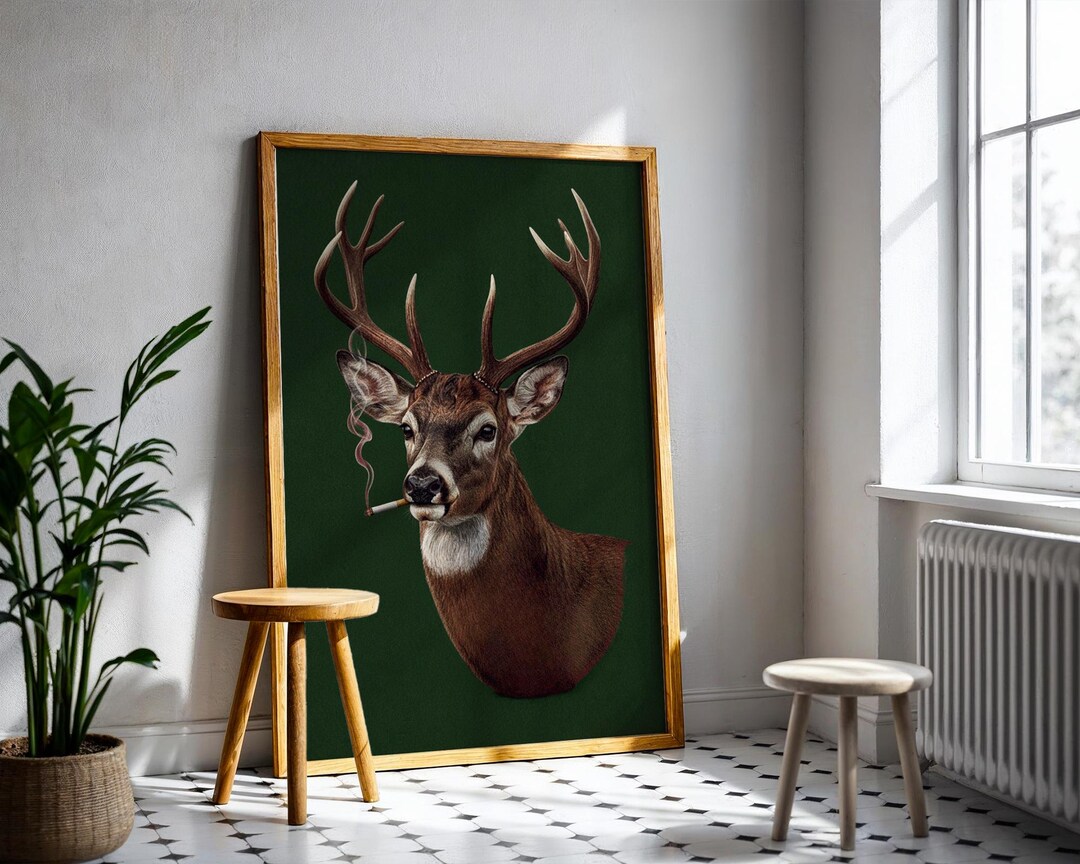 Vintage Cigarette Stag Poster Print, Retro Man Cave Poster , Vintage ...