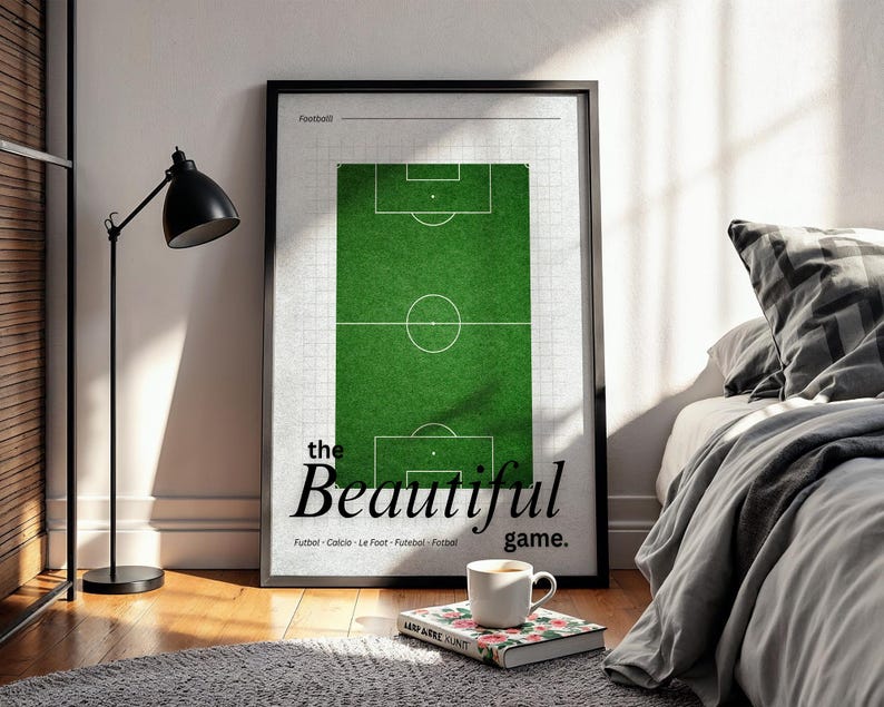 Set of 3 Retro Football Posters Printable Wall Art : Minimalist Sports ...