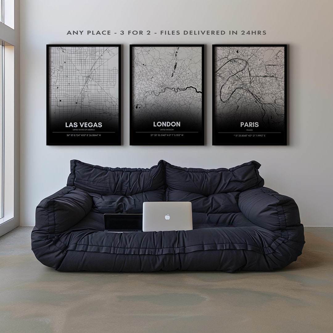 Custom Hometown Map Print, Any Town Maps, Your City Digital Download ...