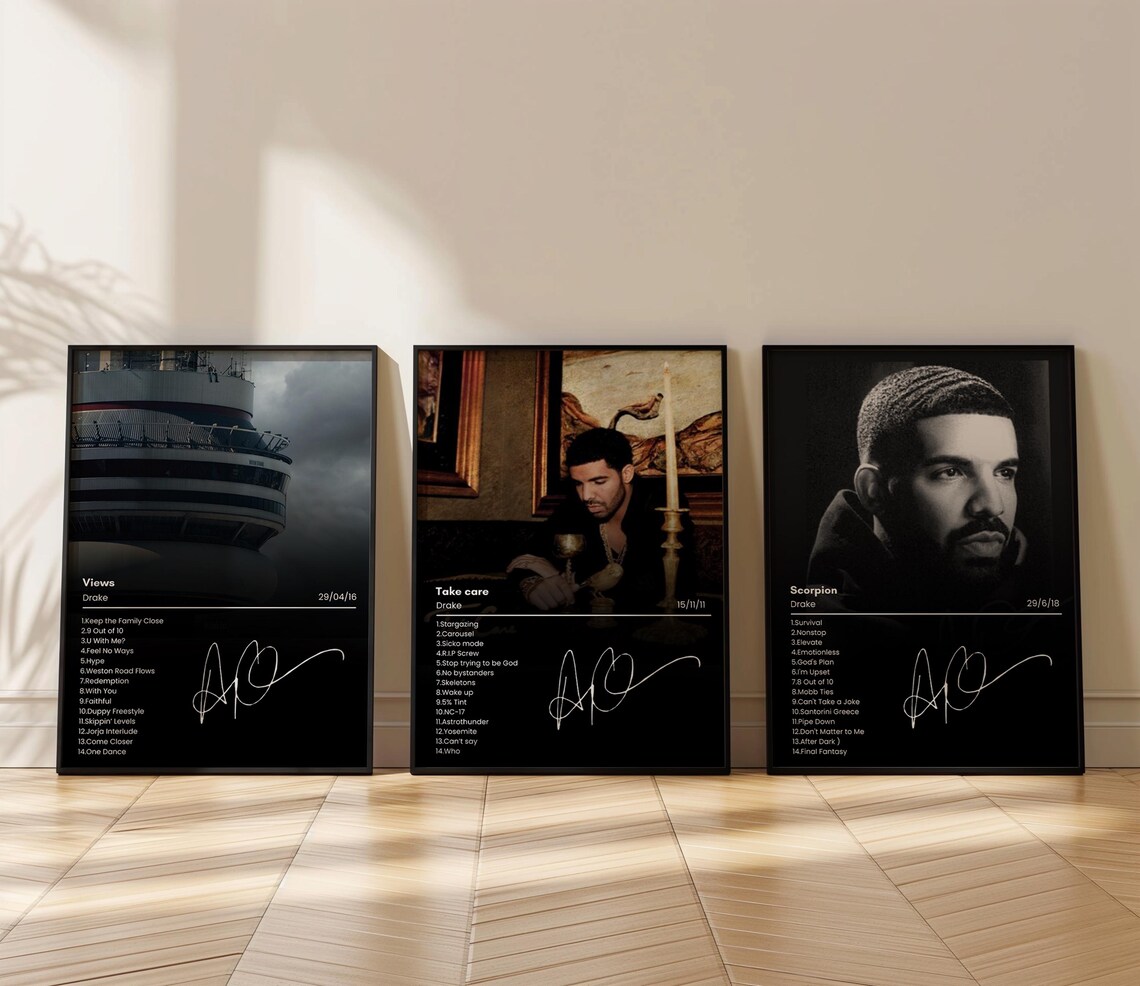 Drake Album Cover Poster, Vintage Drake Print, Music Cover Gift for Men ...