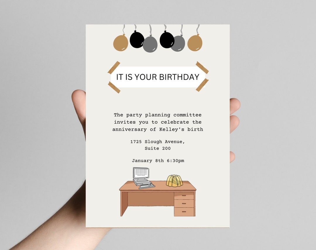 The Office Inspired Birthday Party Invitation - Instant Download - Etsy