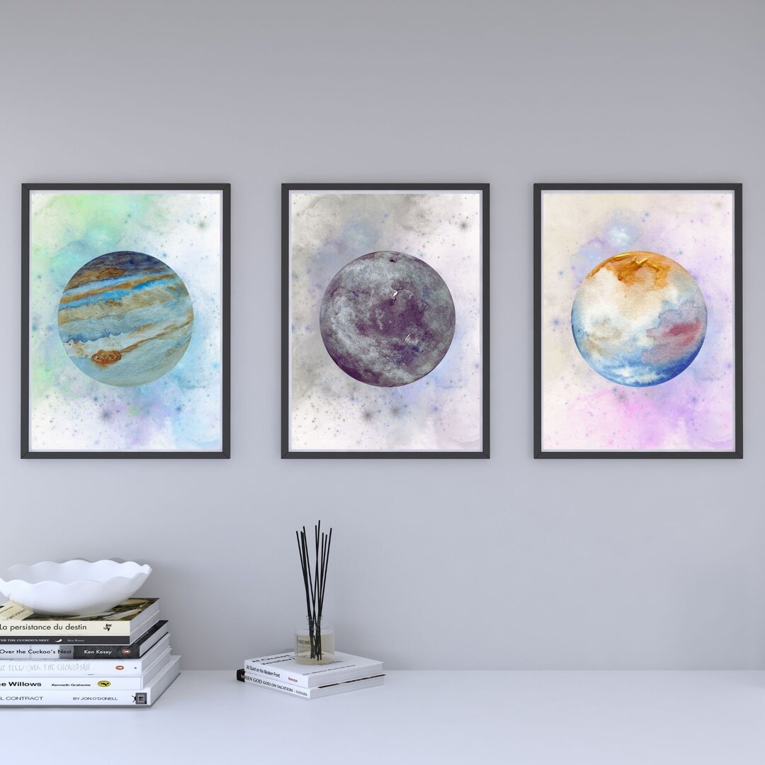 Planets 3 Frame Printable Wall Art - Etsy