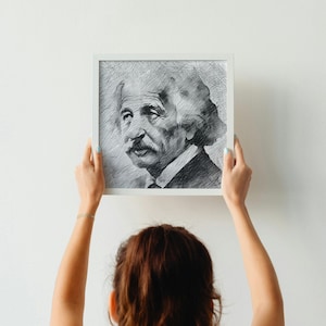 Modern Sketch Art of Albert Einstein - Etsy