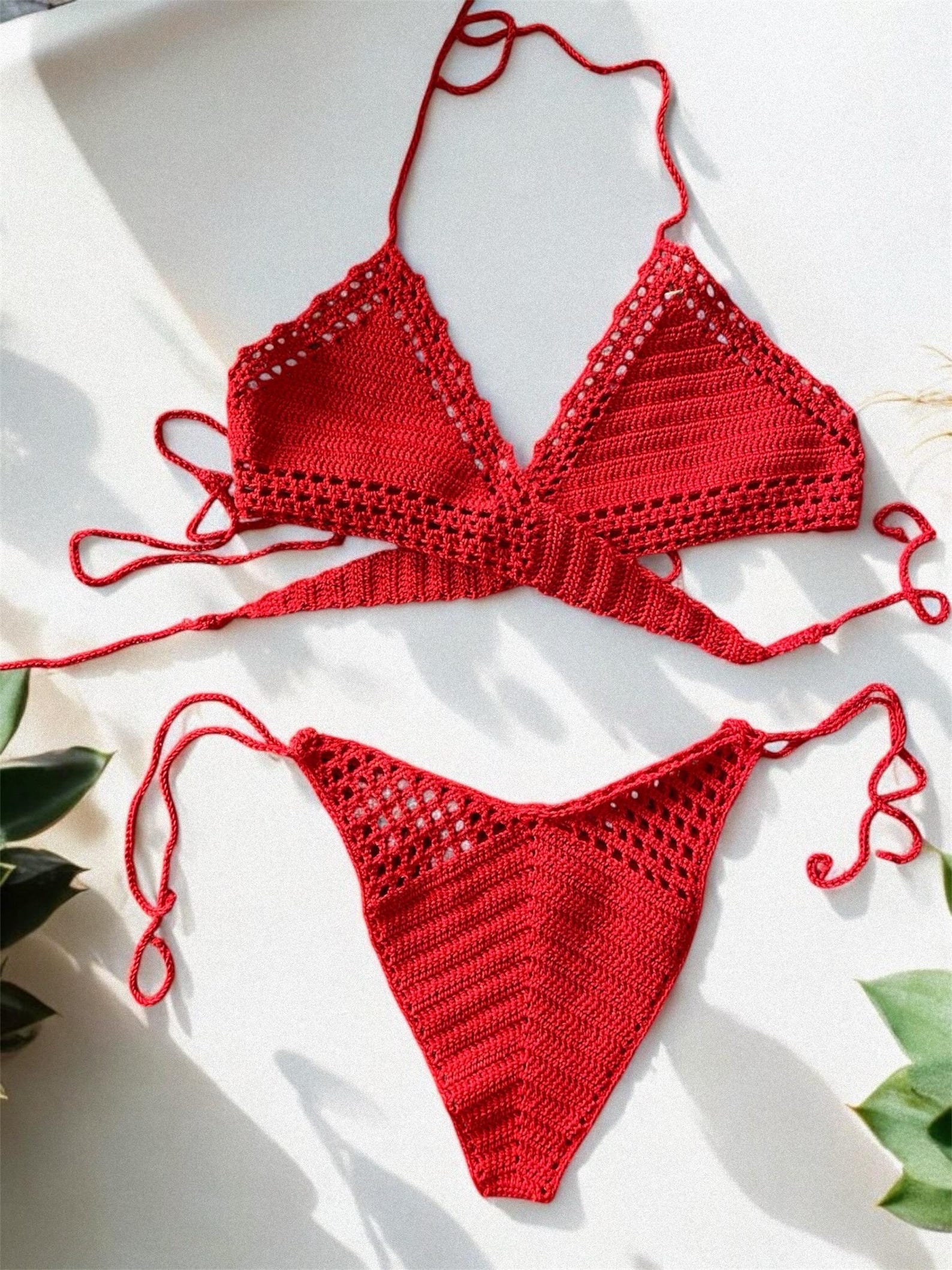 Knit Swimsuit Crochet Bikini Set 100% Cotton Swimsuit - Etsy