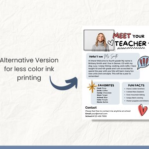 Meet the Teacher Classroom Printable Template, Teacher Introduction ...