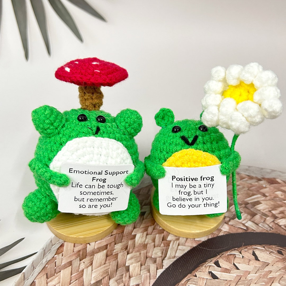 Crochet Frog Plush: Handmade Emotional Support Gift - Etsy