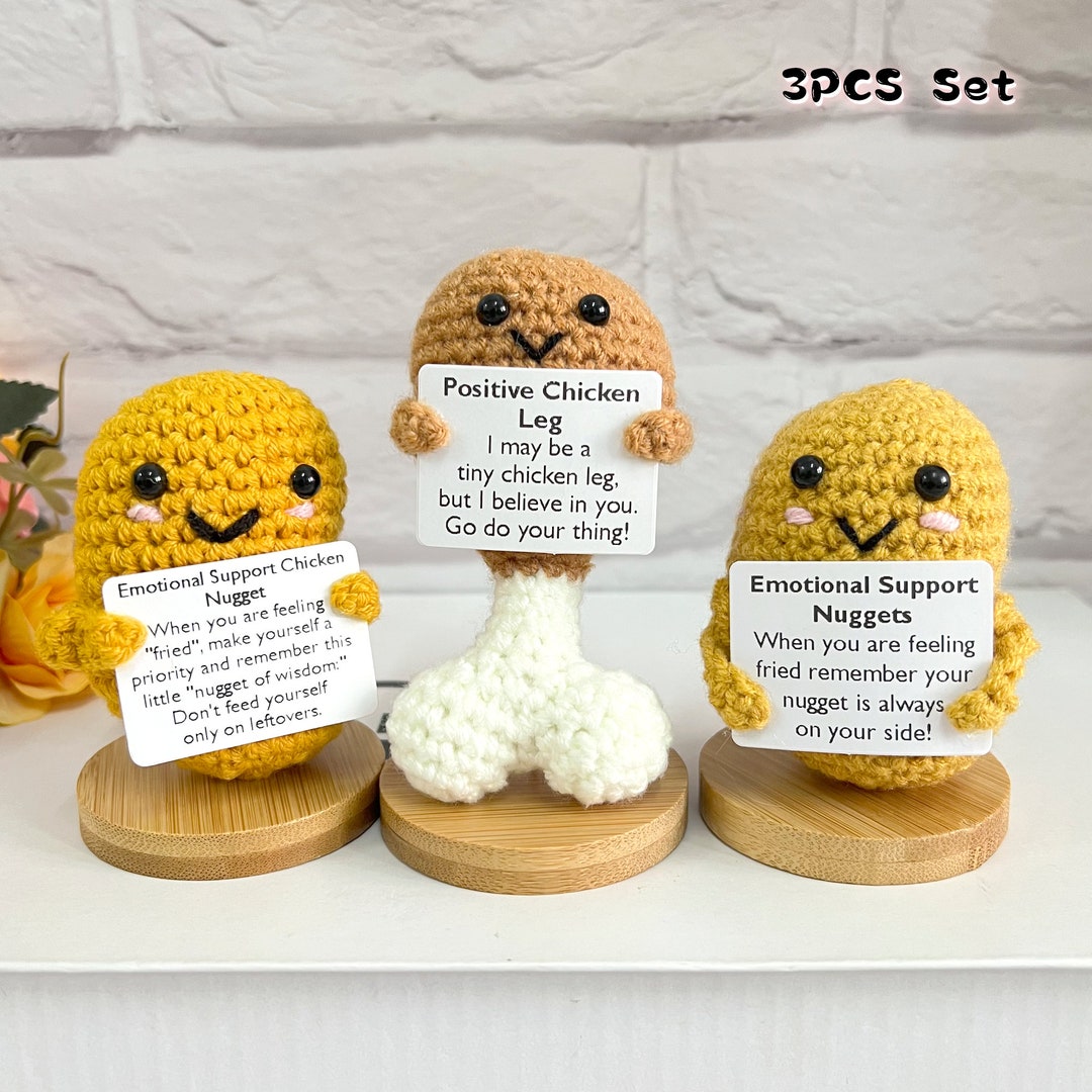 Crochet Chicken Leg+chicken Nuggets,emotional Support Chicken,crochet ...