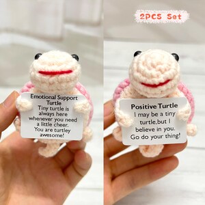 Cute Crochet Turtle Gift,emotional Support Turtle,positive Turtle ...