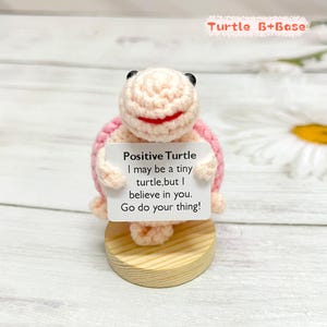 Cute Crochet Turtle Gift,emotional Support Turtle,positive Turtle ...