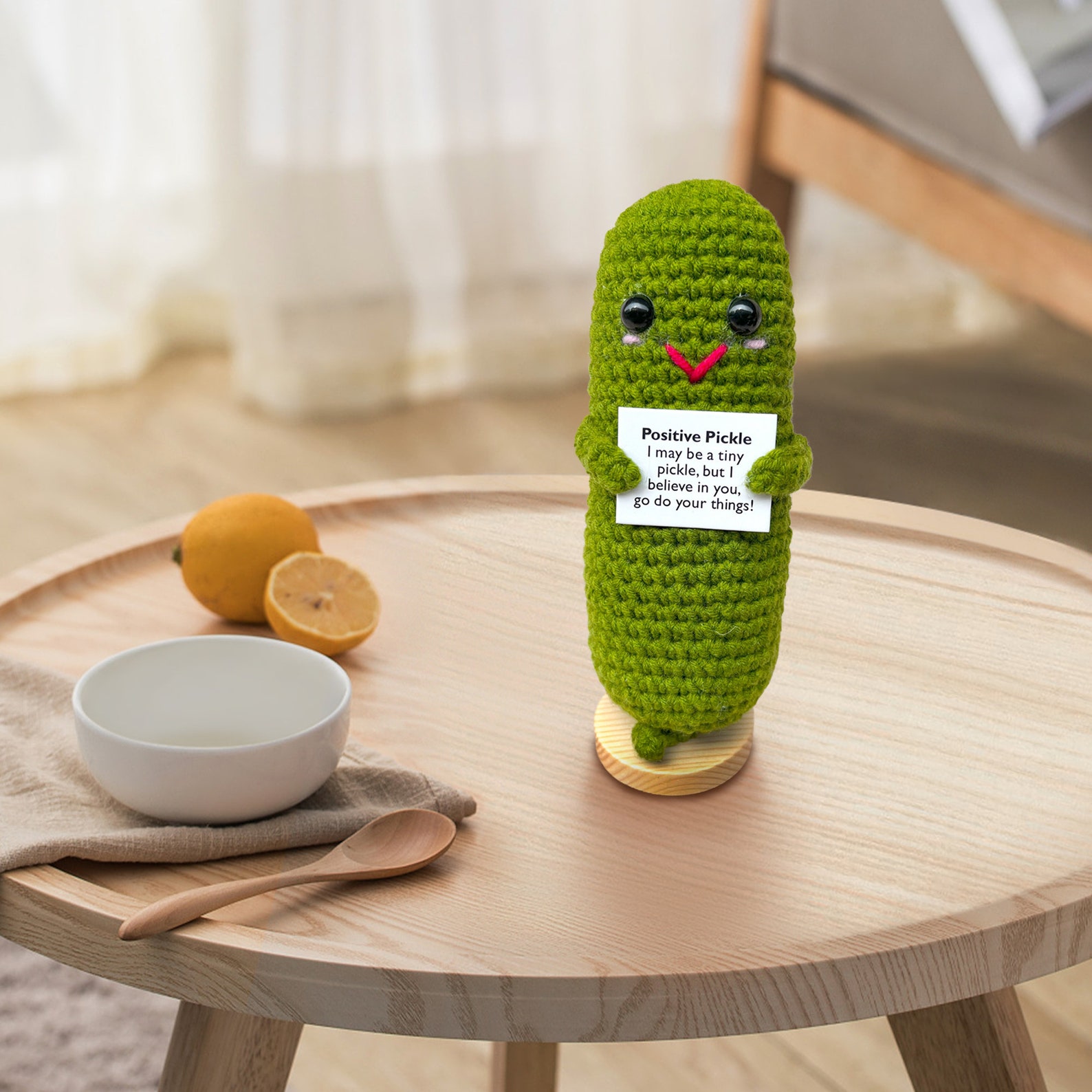 Crochet Emotional Support Pickle: Handmade Positive Plush, Christmas ...
