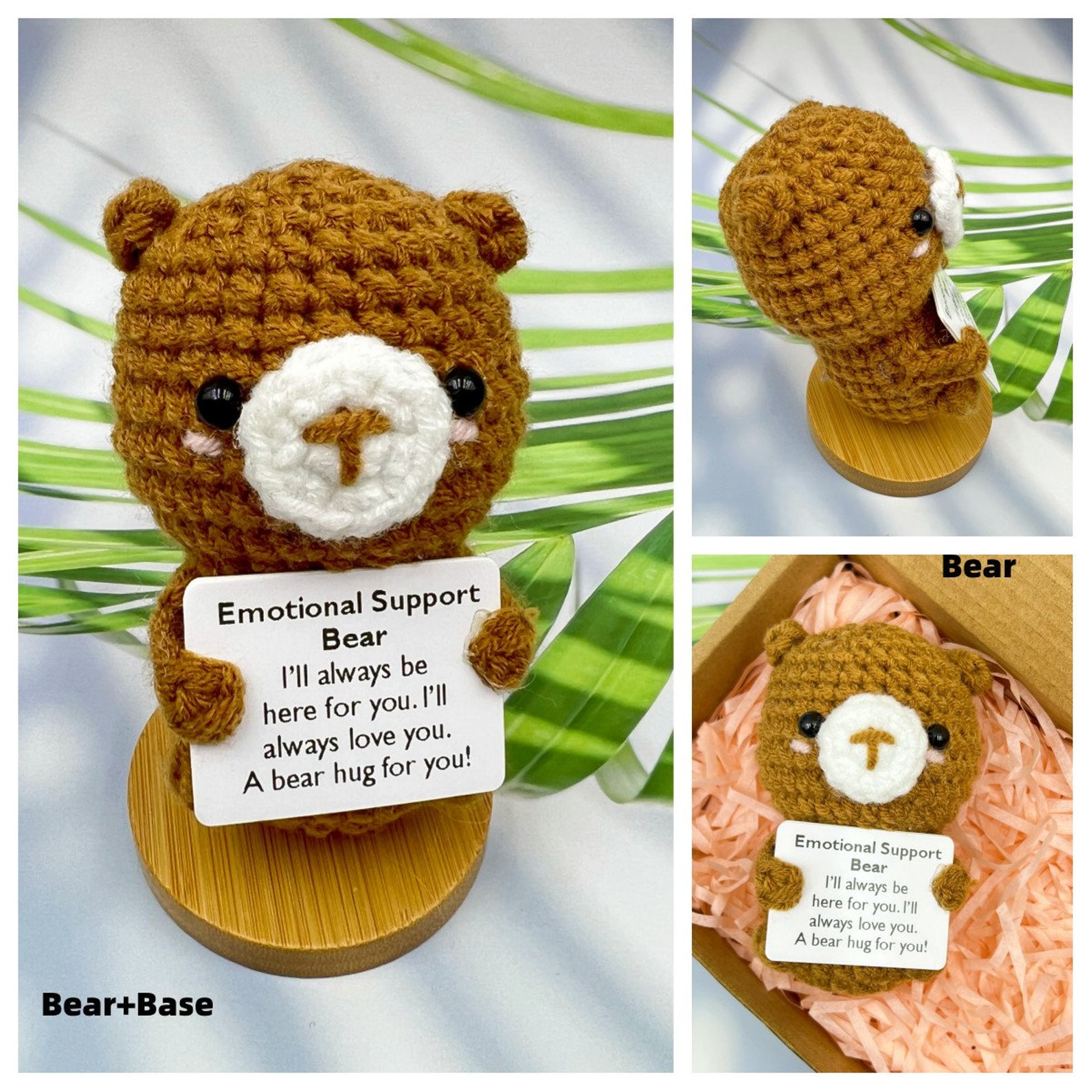 Crochet Animals Emotional Support Gift, Crochet Bear/panda/tiger ...