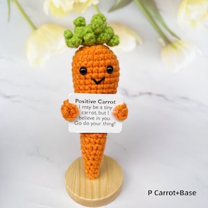 Emotional Support Pickle+rooting for You Carrot, Crochet Positive ...