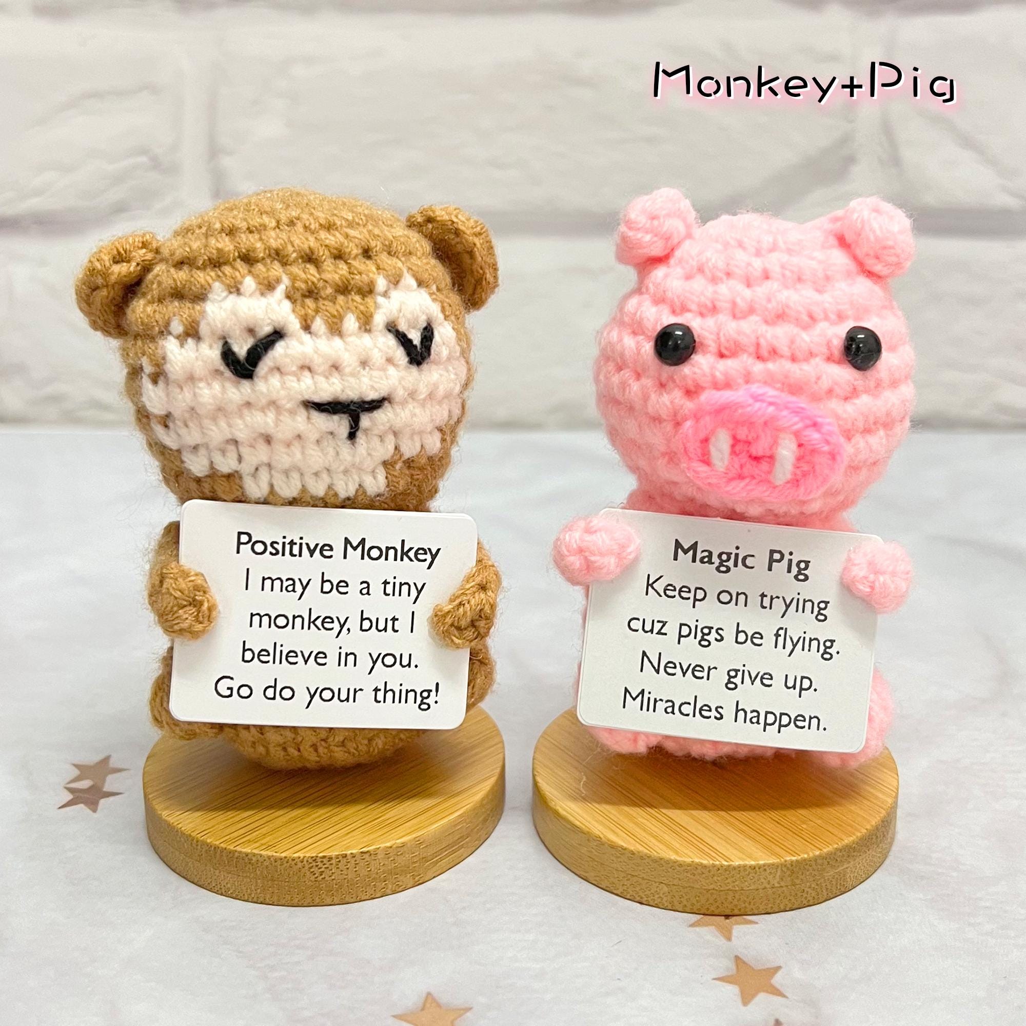 Crochet Magic Pig,crochet Positive Monkey,crochet Emotional Support Bee ...
