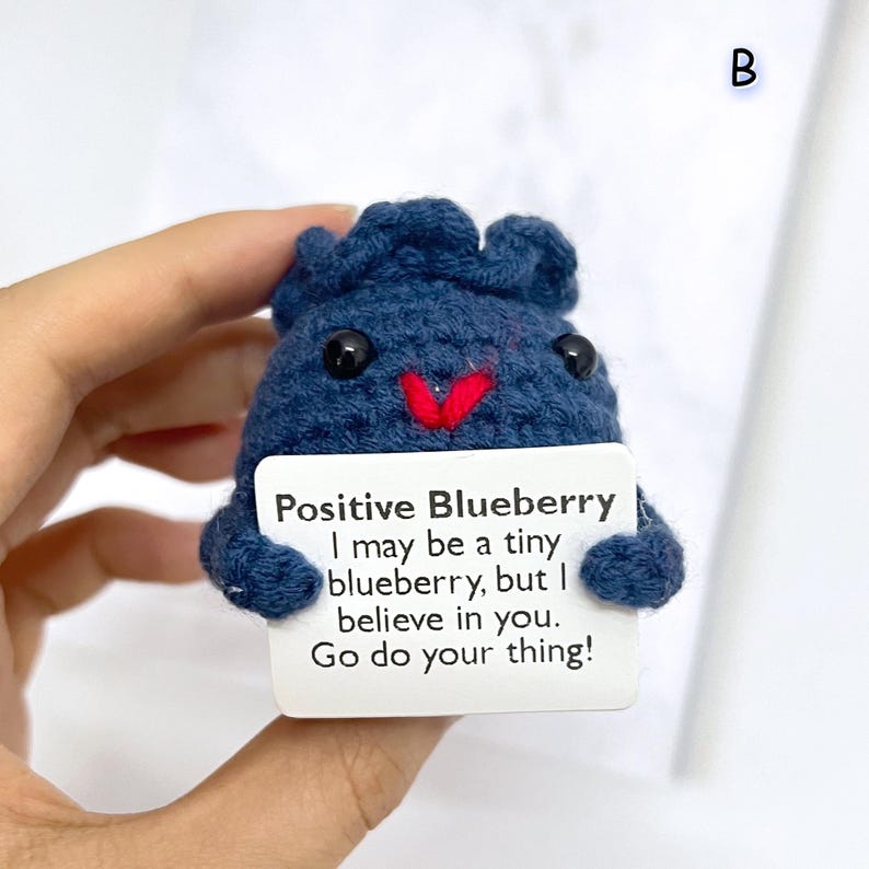 Crochet Positive Blueberry,i Love You Berry Much! Small Funny Crochet ...