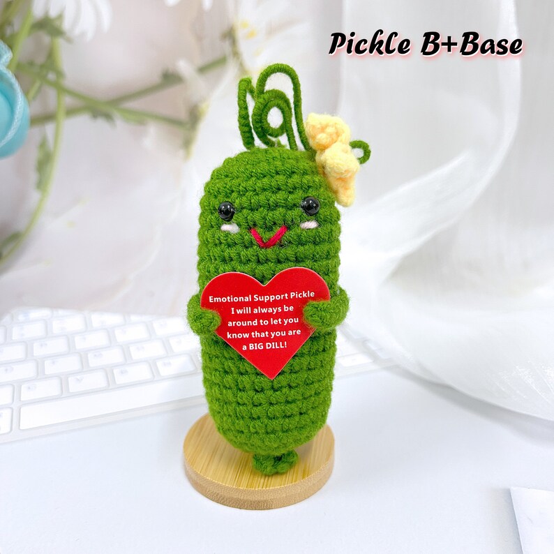 Emotional Support Bachelor's Hat Pickle Gift, Crochet Pickle, Gift for ...