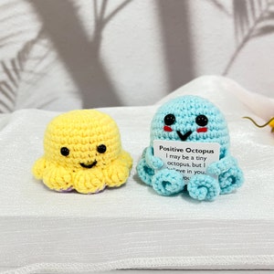 Cute Crochet Positive Octopus and Emotional Support Octopus Gift ...