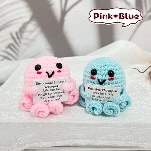 Cute Crochet Positive Octopus and Emotional Support Octopus Gift ...
