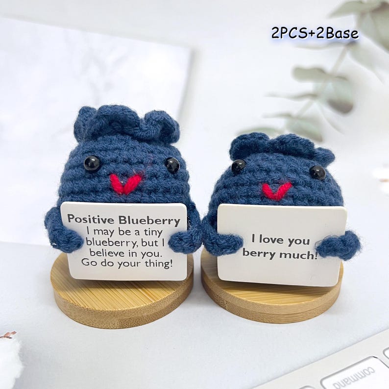Crochet Positive Blueberry,i Love You Berry Much! Small Funny Crochet ...