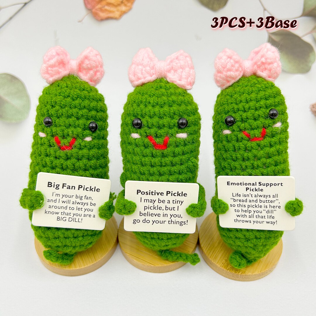 Crochet Positive Pickle: Handmade Emotional Support Christmas Gift - Etsy