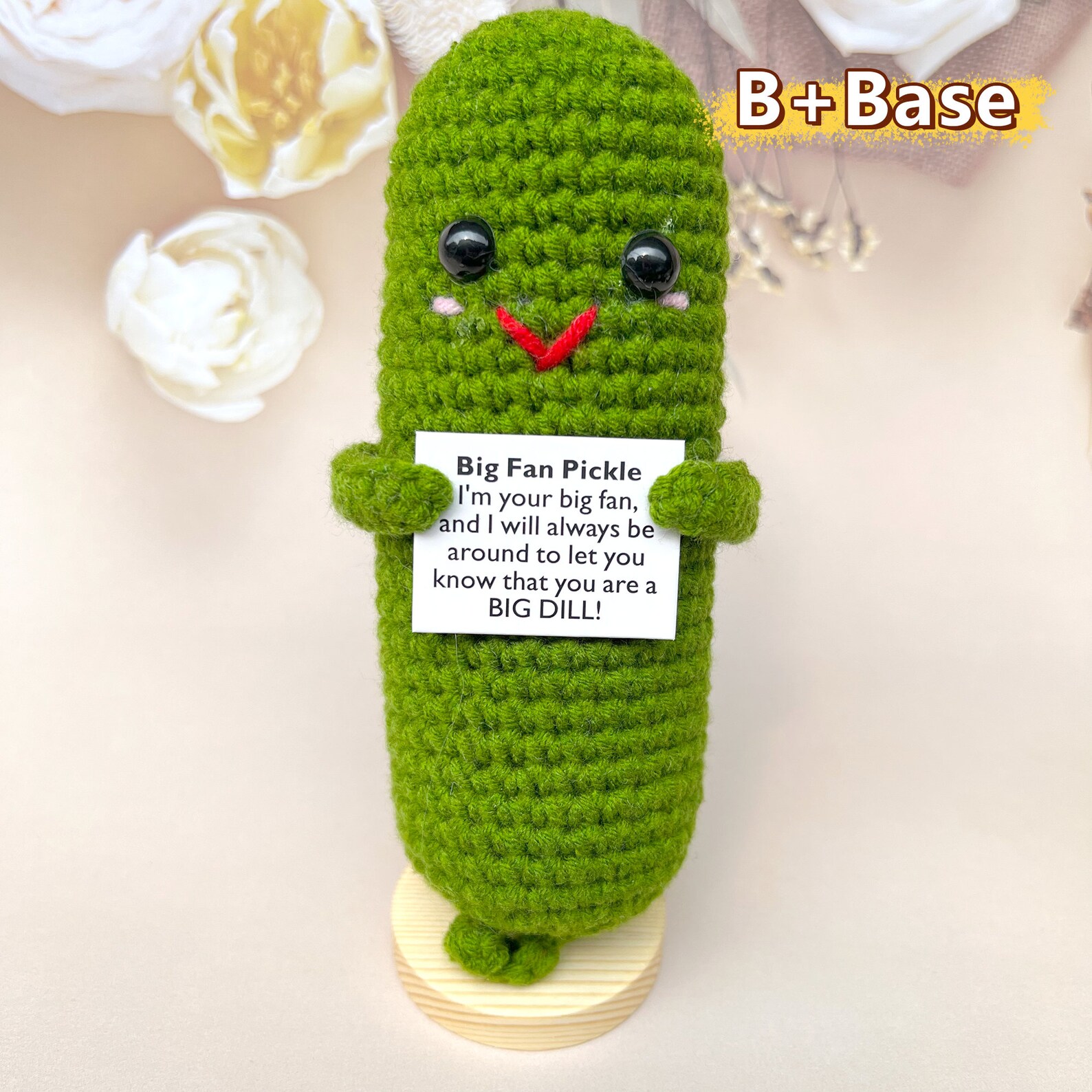 Crochet Emotional Support Pickle: Handmade Positive Plush, Graduation ...