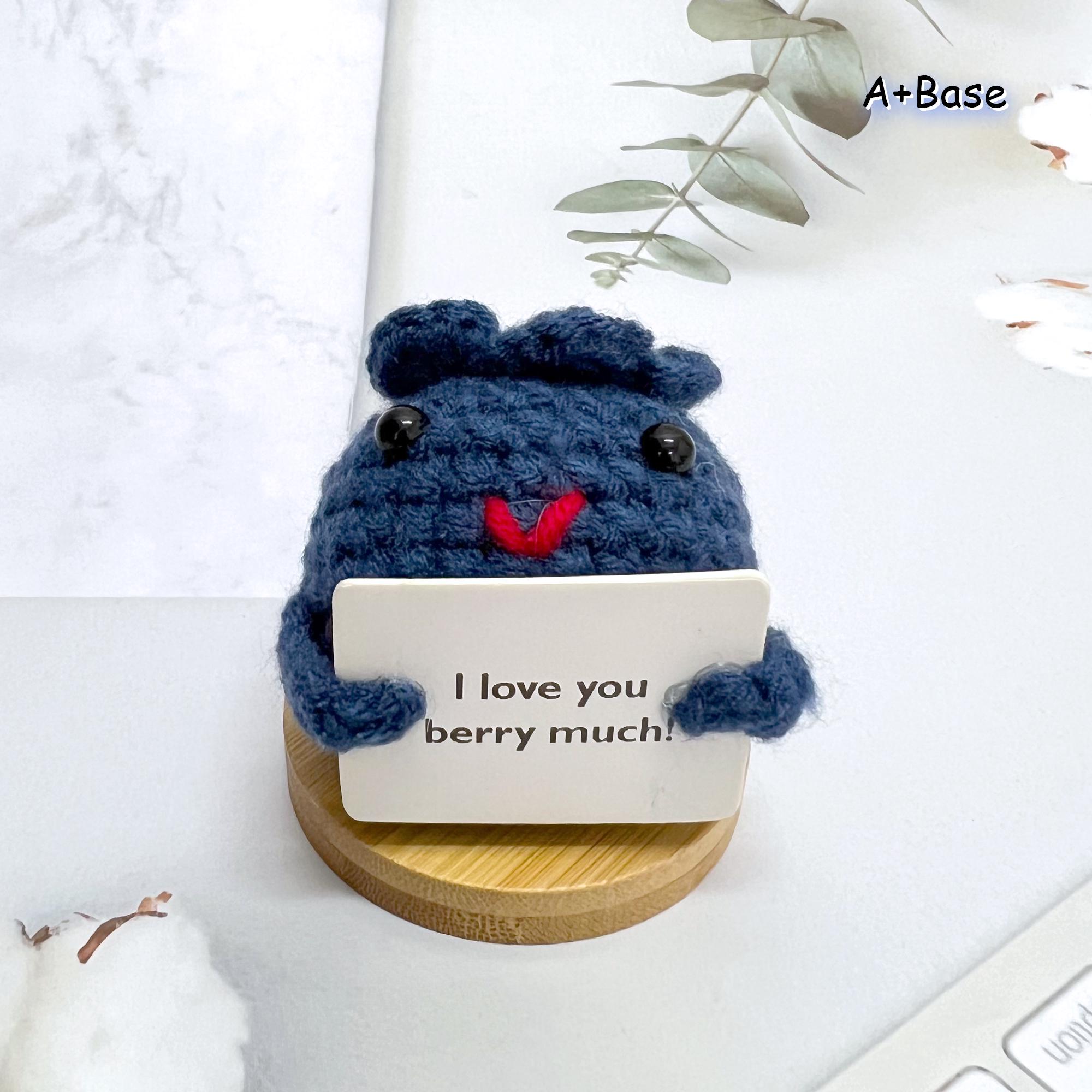 Crochet Positive Blueberry,i Love You Berry Much! Small Funny Crochet ...