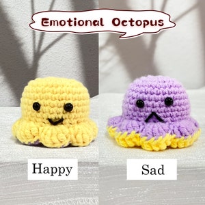 Cute Crochet Positive Octopus and Emotional Support Octopus Gift ...