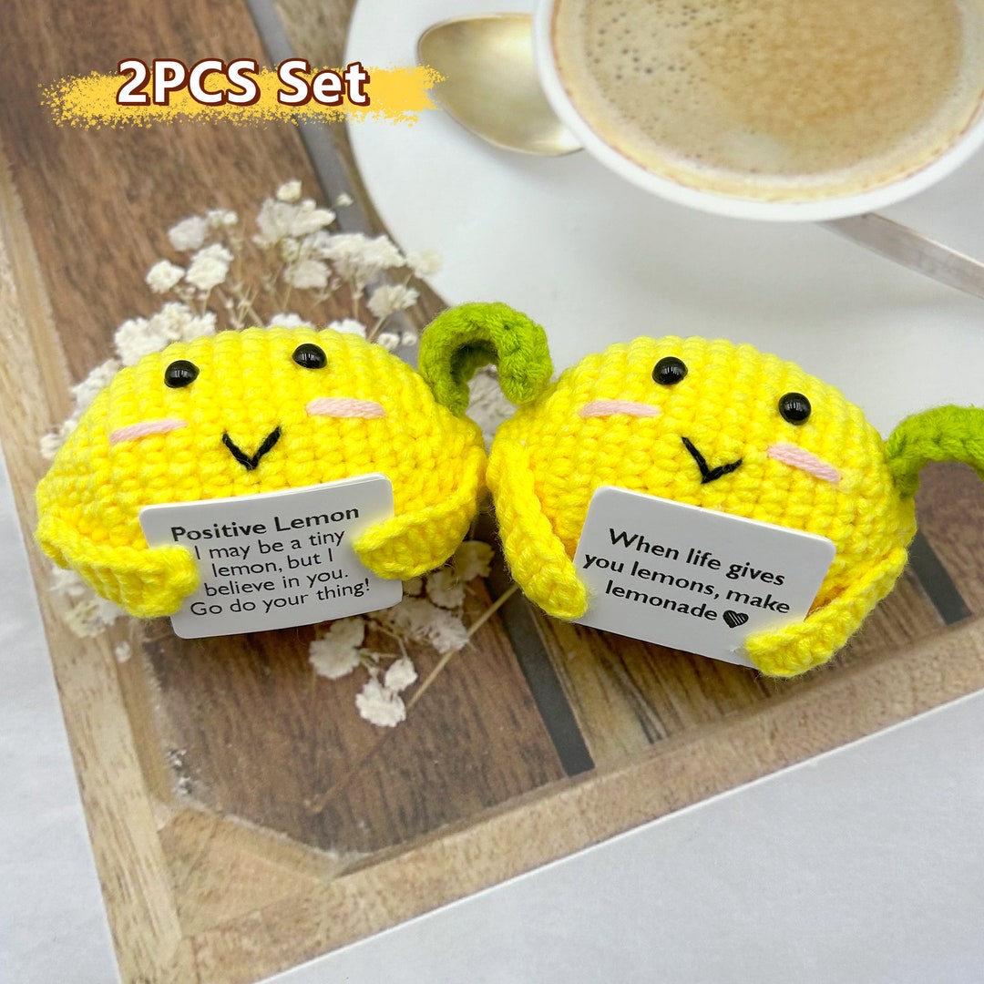 Crochet Lemon Desk Decor: Positive Mental Health Gift, Graduation Gift ...