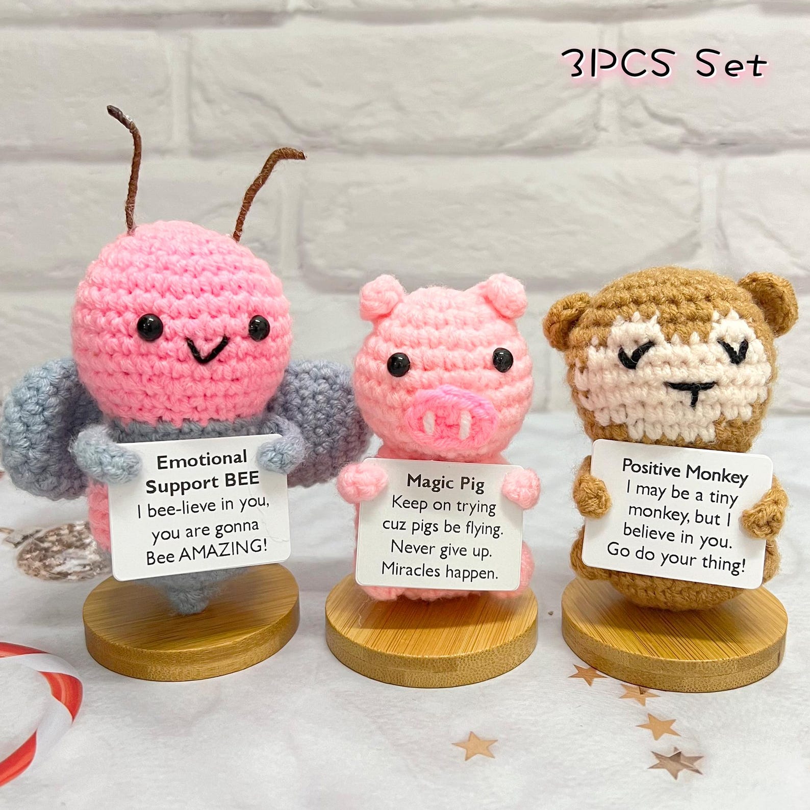 Crochet Magic Pig,crochet Positive Monkey,crochet Emotional Support Bee ...