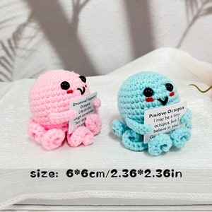 Cute Crochet Positive Octopus and Emotional Support Octopus Gift ...