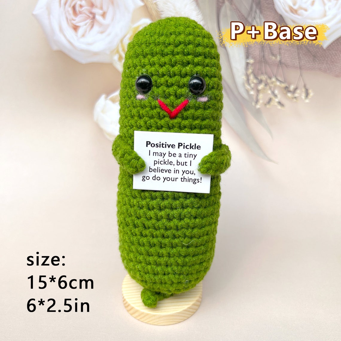 Crochet Emotional Support Pickle: Handmade Positive Plush, Christmas ...