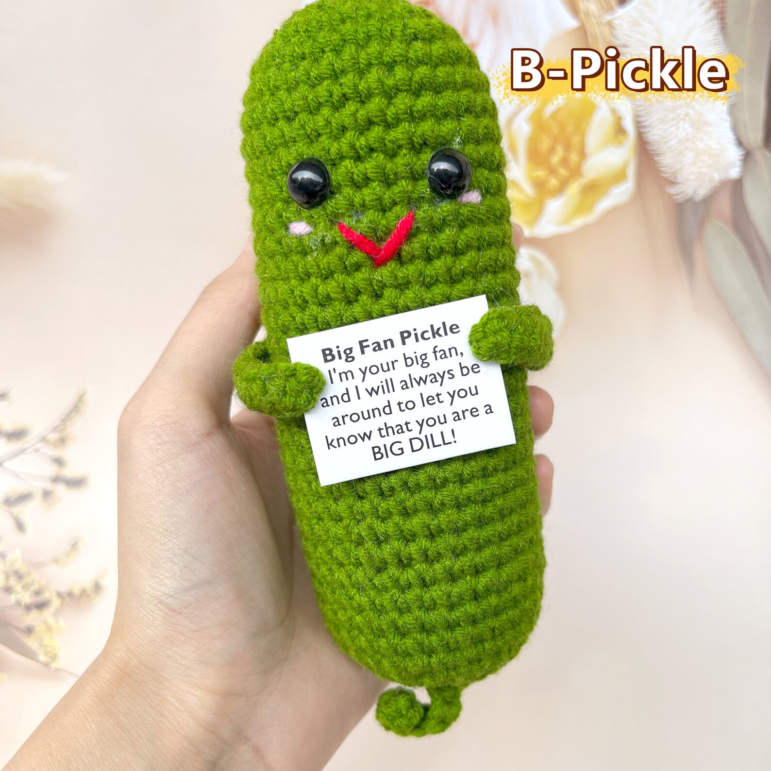 Crochet Emotional Support Pickle: Handmade Positive Plush, Christmas ...