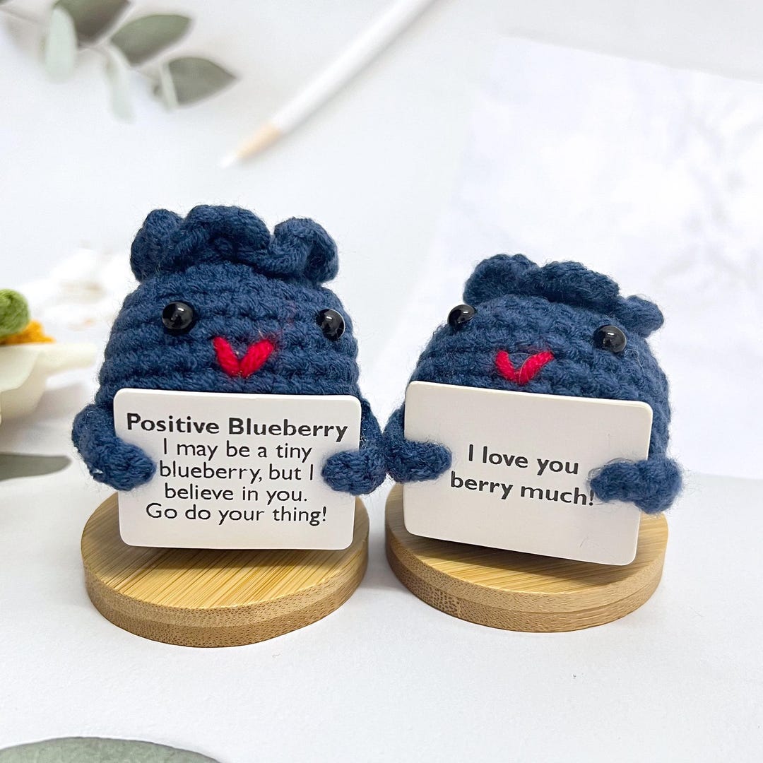Crochet Positive Blueberry,i Love You Berry Much! Small Funny Crochet ...