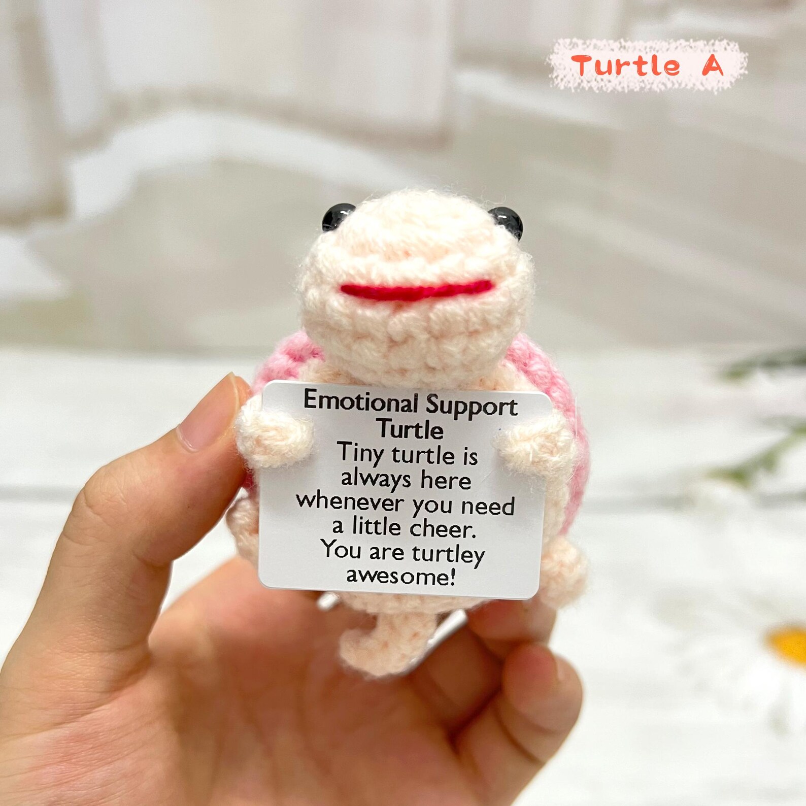 Cute Crochet Turtle Gift,emotional Support Turtle,positive Turtle,gift ...