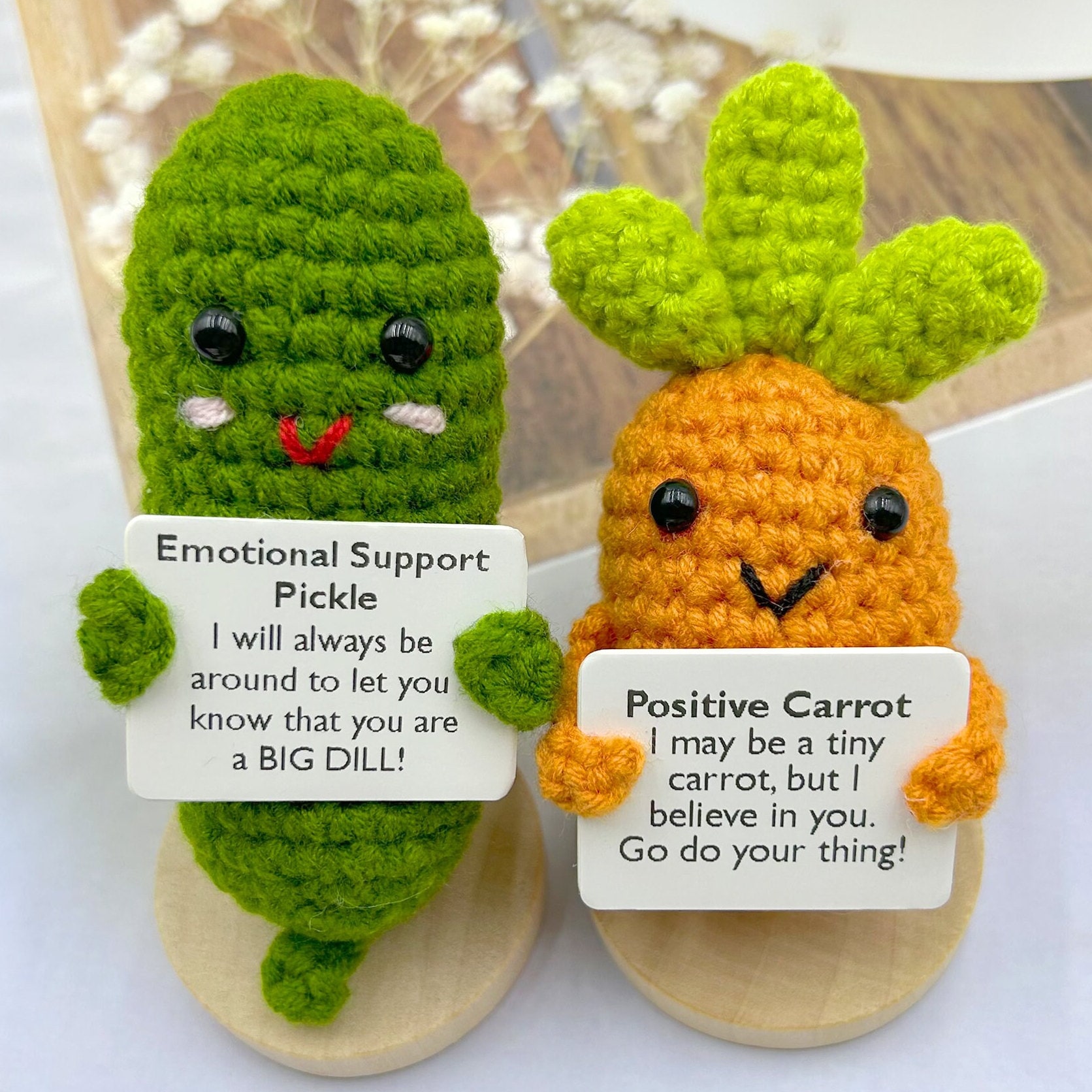 2PCS Crochet Emotional Support Picklepositive Carrot - Etsy