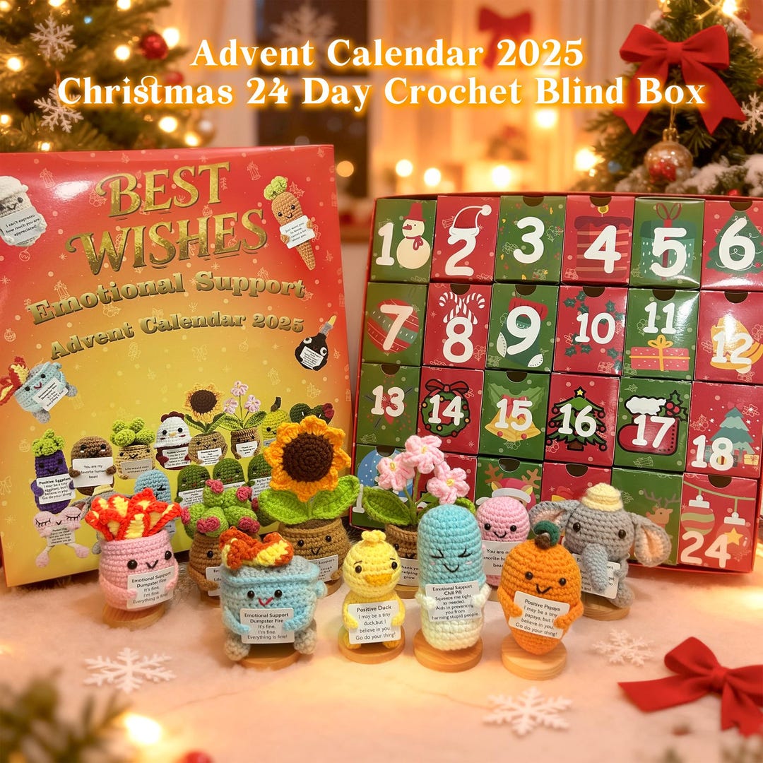 Emotional Support Advent Calendar 2025, Countdown 24 Day Crochet Blind ...