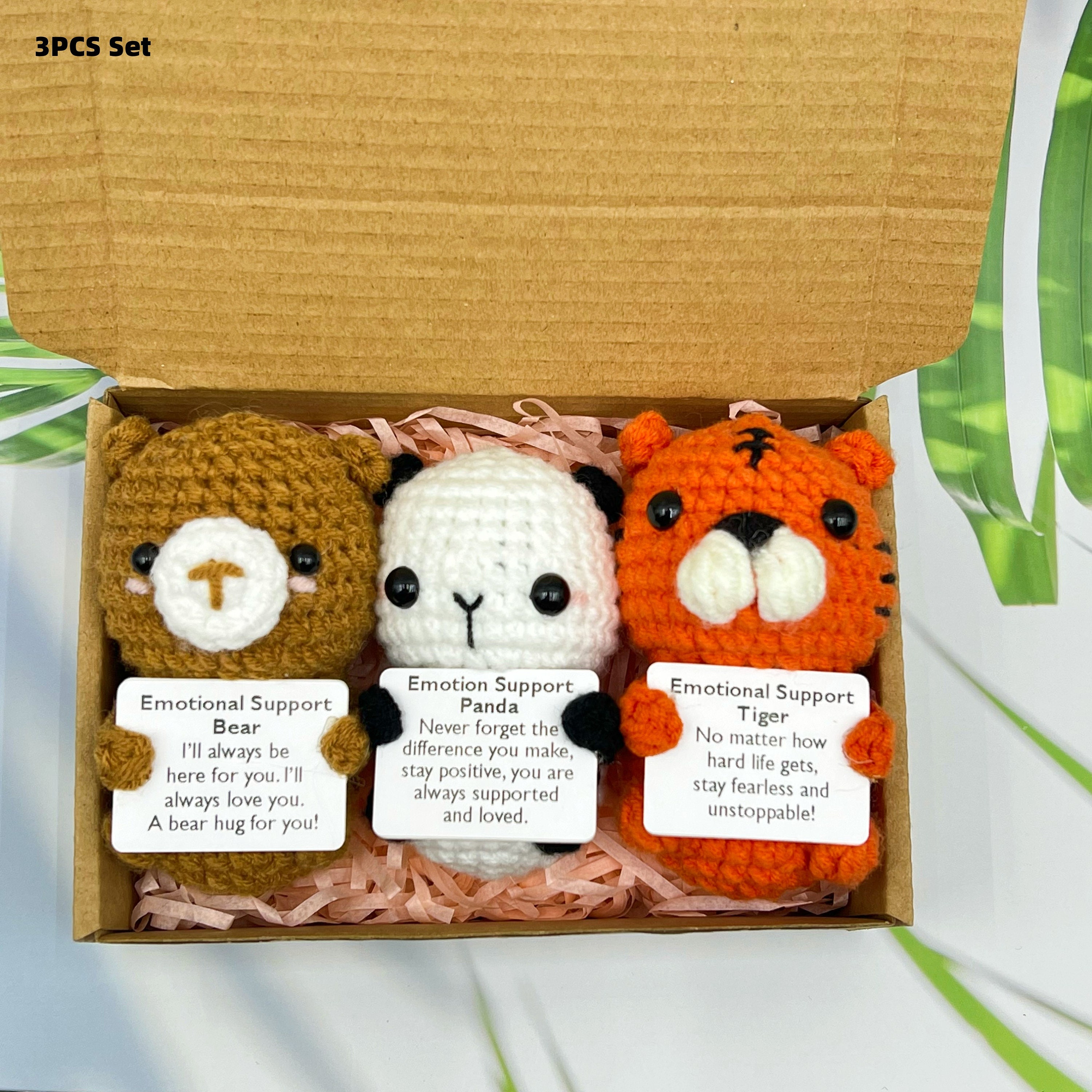 Crochet Animals Emotional Support Gift, Crochet Bear/panda/tiger ...