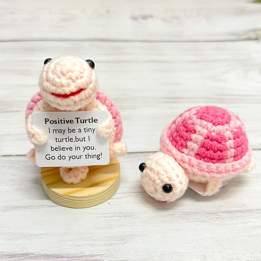 Cute Crochet Turtle Gift,emotional Support Turtle,positive Turtle ...
