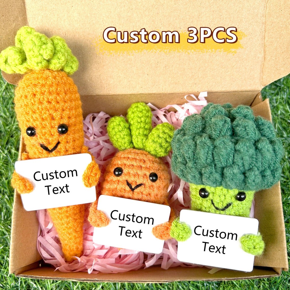 Crochet Carrot-positive Vegetables Gift-crochet Positive Broccoli-baby ...